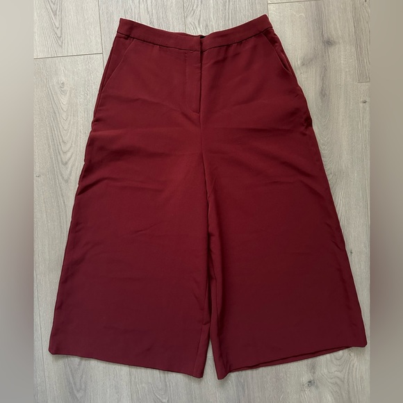 Bershka | Pants & Jumpsuits | Bershka Culottes In Maroon Size 6 | Poshmark